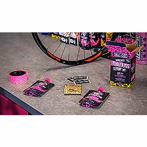 Muc-Off Ultimate Tubeless Setup Kit, Road/Gravel/CX 44mm - Tubeless Conversion Kit for Bikes - Includes Tubeless Tire Sealant and Tubeless Valve Stems