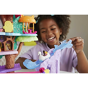 Polly Pocket Doll House with 2 Micro Dolls, Toy Car, Doll Furniture & 4 Pets, Expandable Pet Adventure House