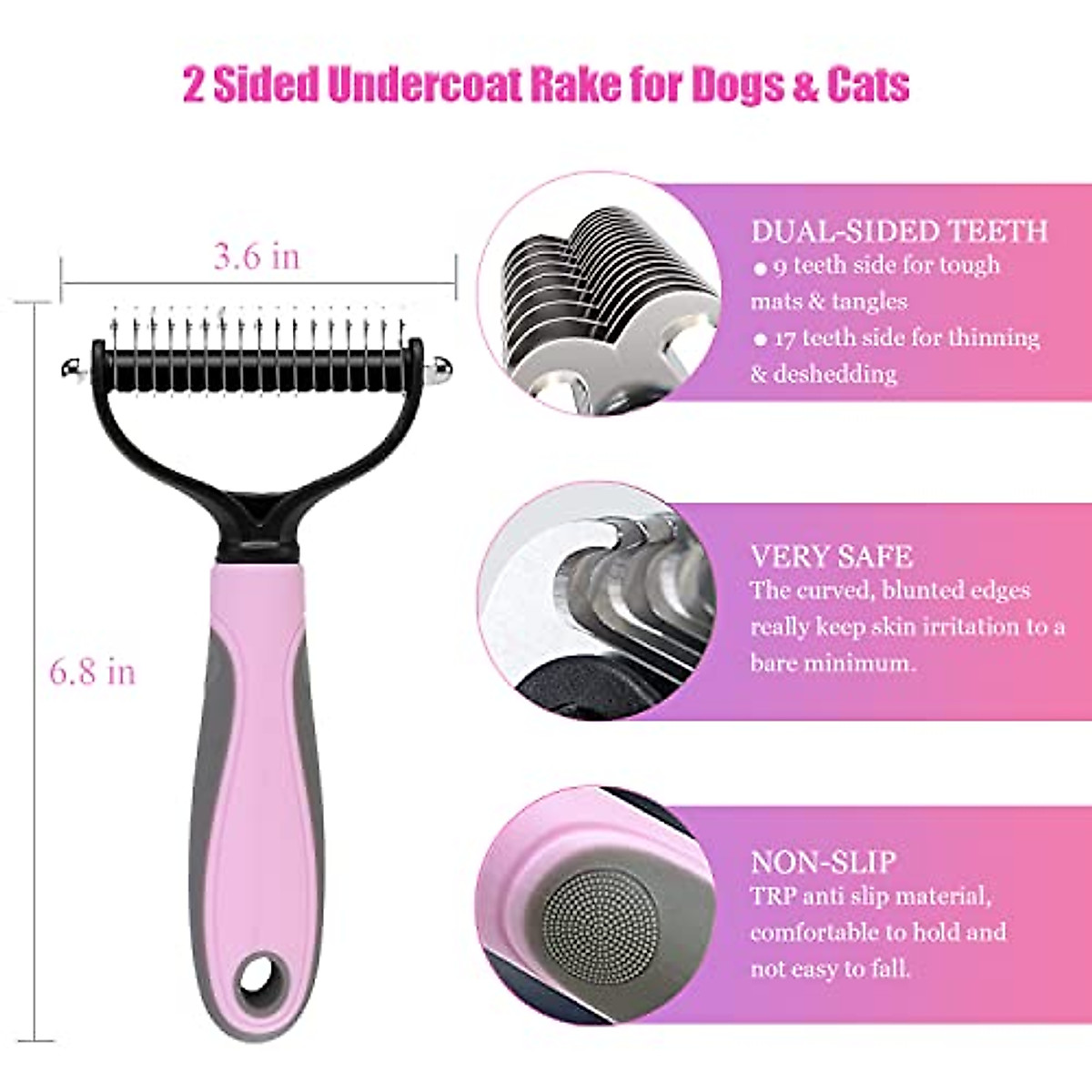 lanimal Cat brushes for indoor cats,deshedding brush for cats 2 Pack,Cat brush for shedding,Cat brush Pet Brush Suitable for Cat Dog or Horse,slicker brush Dog Brush for Shedding