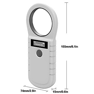 Alacrity Bluetooth Animal Microchip Tag Reader Scanner Wireless RFID Animal Handheld Reader Pet ID Scanner Rechargeable Animal Chip Scanner Pet Tag Scanner FDX-B(ISO 11784/11785) ID64 RFID