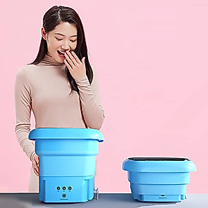 Headerbs Mini Washer, Spin Dry Portable Washing Bucket Widely Applicable for Travel (Blue)