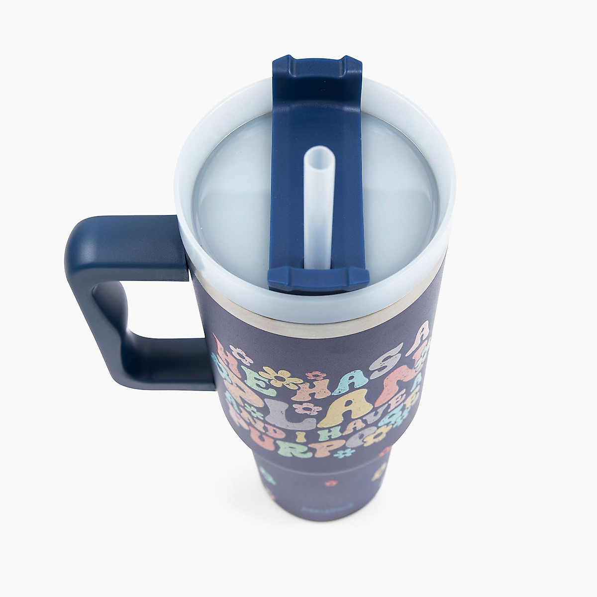 Love in Faith | Stainless Steel Faith-Based 40oz Tumbler with Handle | Vacuum Insulated | Christian Gifts (He Has a Plan Floral)