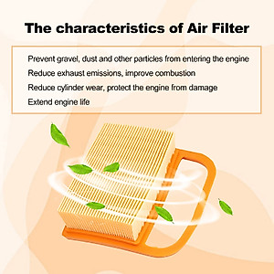 JICHEKU 4238 141 0300 Air Filter with 4238-140-1800 Pre Cleaner Compatible with 4238 140 4401 42381410300B Stihl TS410 TS420 TS410Z TS420Z TS480 TS500i Concrete Cutoff Saw Lawn Mower (5Packs)