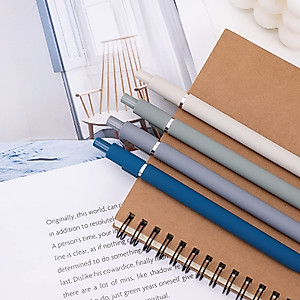 LABUK 7pcs Cute Gel Pens, Fine Point 0.5mm Black Ink Rolling Ball Aesthetic Pens, Retractable Quick Dry, Smooth Writing for School & Office Supplies