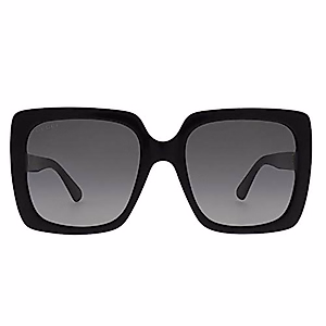 Gucci GG0141S 001 Black GG0141S Square Sunglasses Lens Category 2 Size 53mm, womens