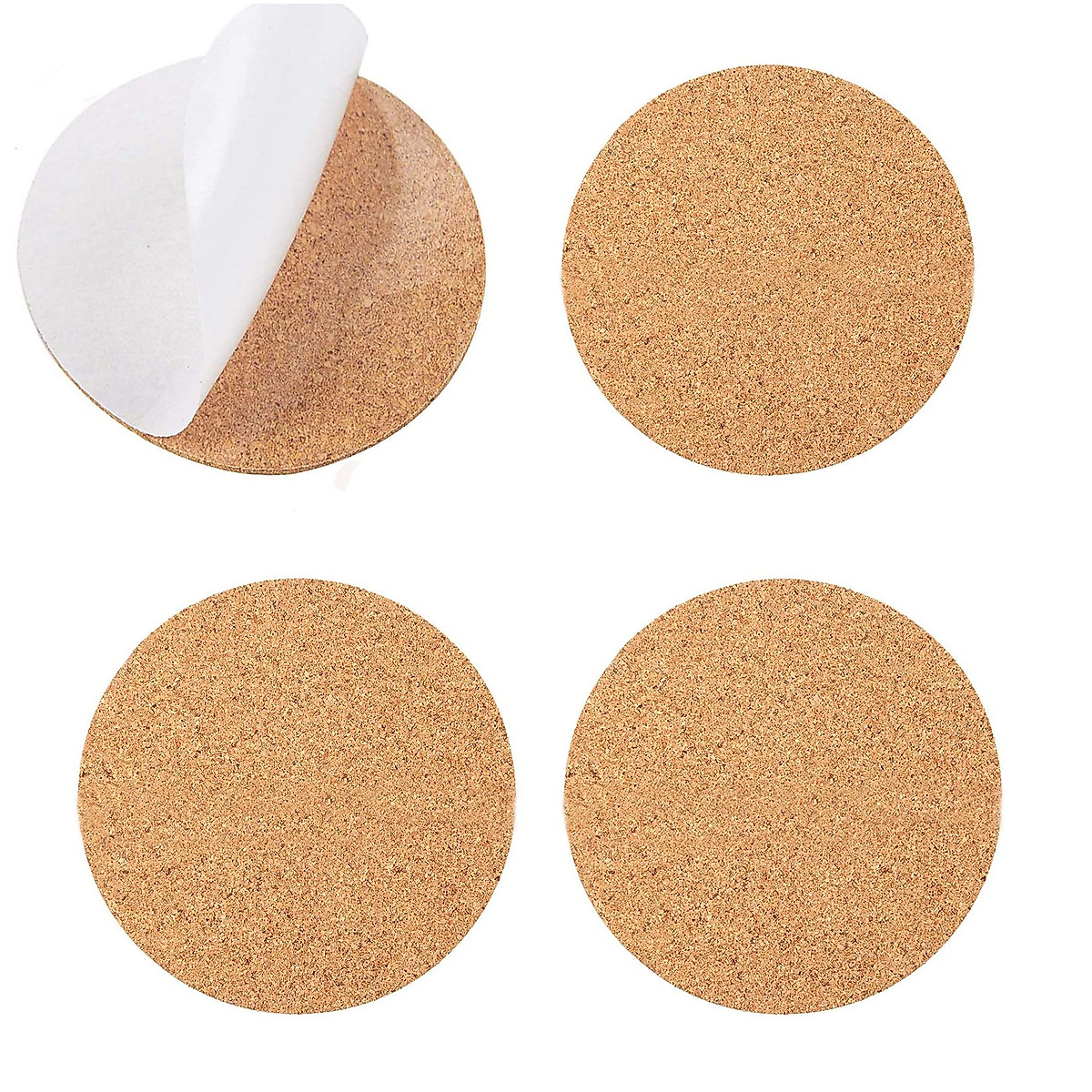 YYaaloa 24Pcs Self-Adhesive Mini Backing Cork Coasters Tiles Sheets Round 4" for DIY Coasters and DIY Crafts Cork Board, Cork Tiles, Cork Mat (Round 24pcs)