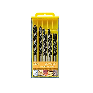 BAYICLAN Concrete Drill Bit Set,8 Pcs(6,6,6,6,8,8,10,12mm) Multi-Material Drill Bit Set for Tile,Brick,Glass,Plastic and Wood Tungsten Carbide Tip Best for Wall Mirror and Ceramic Tile on Concrete