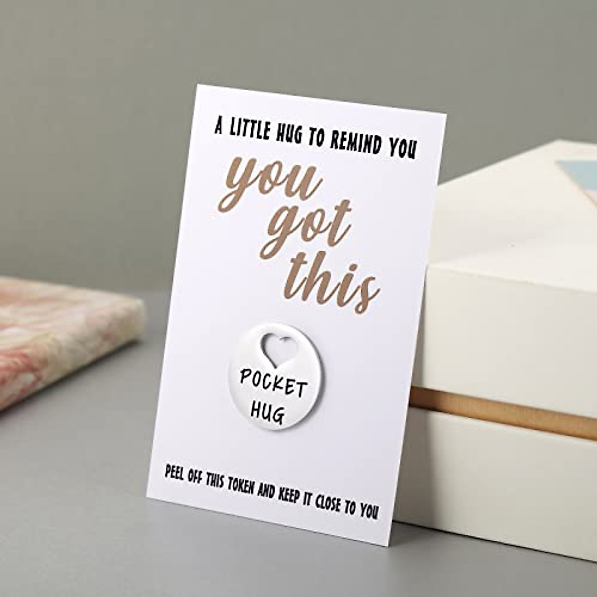 MIXJOY You Got This Pocket Hug Token & Greeting Card for Friends Family, Think of You Missing You Gift, Positivity Cheer Up Gift for Him Her, Sengding a Hug Gifts