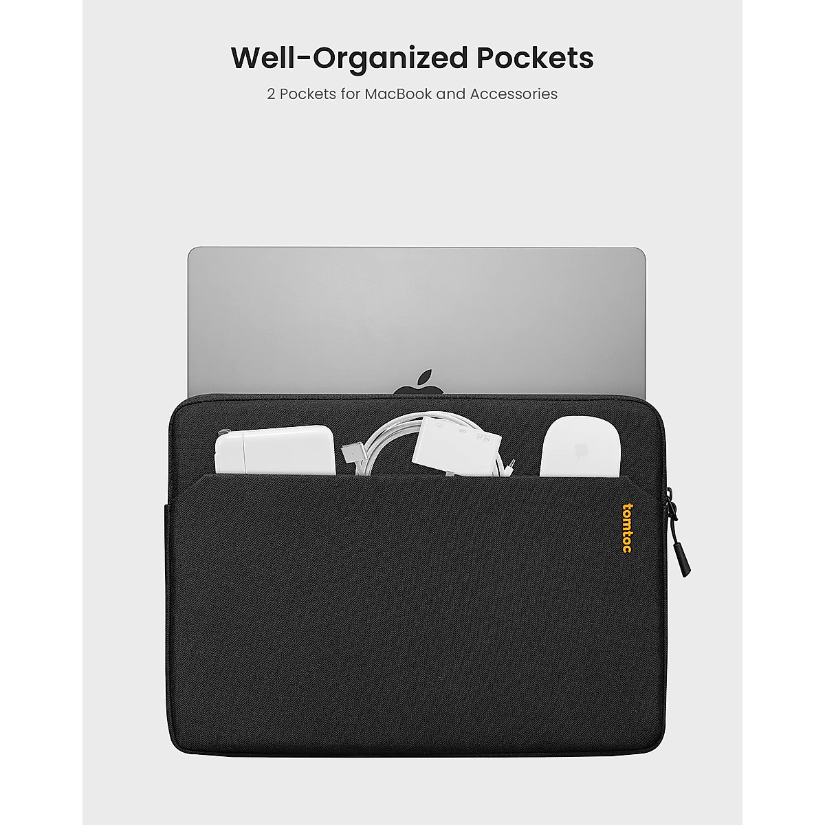 tomtoc Slim Laptop Sleeve for 14-inch MacBook Pro M4/M3/M2/M1 Pro/Max 2024-2021, Water-Resistant Protective Case for 13.8 Inch Surface Laptop AI PC, Accessory Bag