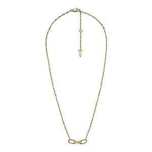 Fossil Women's Stainless Steel Gold-Tone Heritage D-Link Glitz Chain Necklace, Color: Gold (Model: JF04523710)