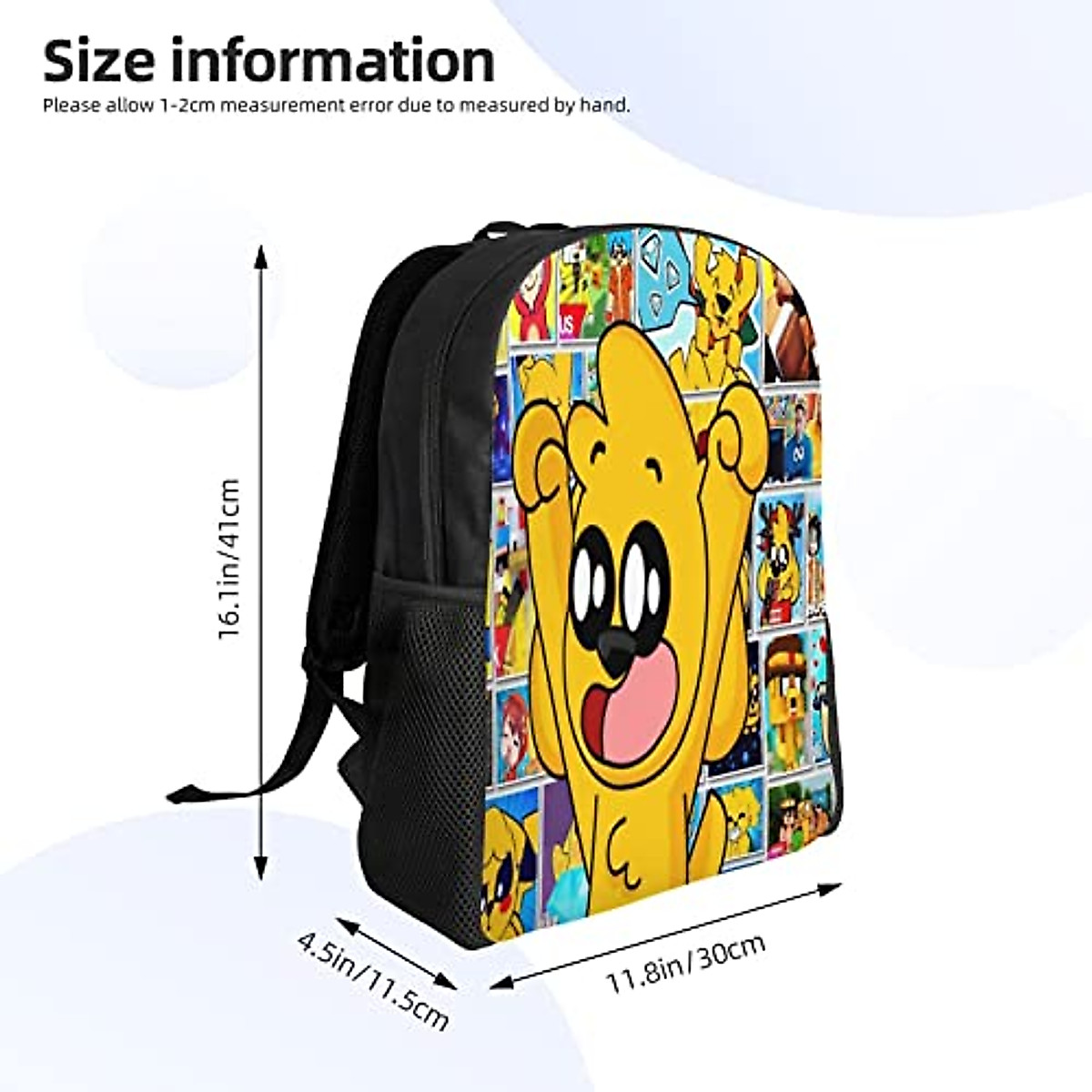 Hei Bai.JZQ Outdoor Durable Multifunction Casual Canvas Bag Cartoon Backpack Daypack Bookbag
