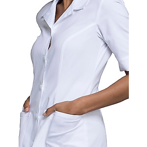 Cherokee Women Scrubs Dress Workwear Professionals Button Front WW500, XL, White