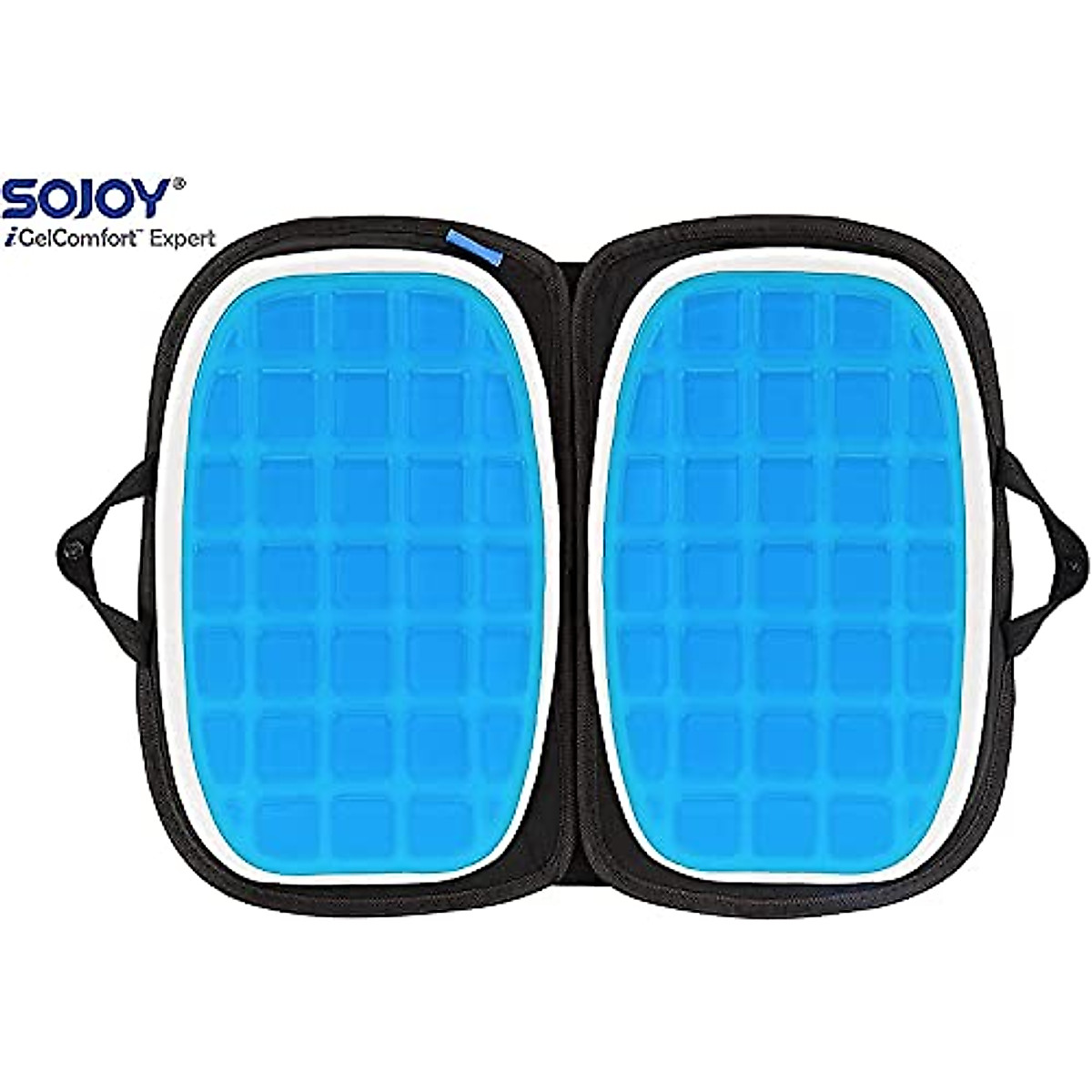 Sojoy iGelComfort 3 in 1 Foldable Gel Seat Cushion Featured with Memory Foam (A Must-Have Travel Cushion! Smart, Easy Travel Cushion) (Size: 18.5“ x 15" x 2")
