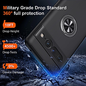 JAME for Google Pixel 7 Pro Case, Slim Fit Case for Pixel 7 Pro with Invisible Ring Kickstand, [Military Grade Drop Tested] Dual Layer Shockproof Protective Phone Case for Pixel 7 Pro 6.7", Black