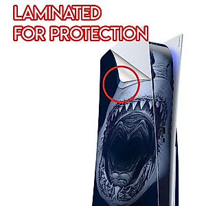 ITS A Skin Skins Compatible with Sony Playstation 5 Console Disc Edition - Protective Decal Overlay Stickers wrap Cover - Shark Attack