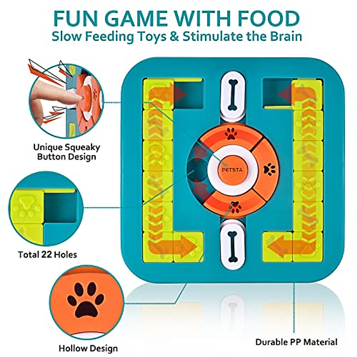 Dog Puzzle Toys, Dog Puzzles for Smart Dogs, Puppy Puzzle Toys, Dog Enrichment Toys Dog Mentally Stimulation Toys for Training, Dog Treat Chew Toy Gifts for Puppies, Cats, Small, Medium, Large Dogs