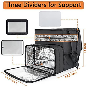 Pizza Delivery Bag & black Food Delivery Backpack, Bundle Expandable Insulated Hot Pizza Bags for Delivery Bike,Large Pizza Carrier Insulated Hot Food Bags for Delivery,Thermal Food Delivery Bag