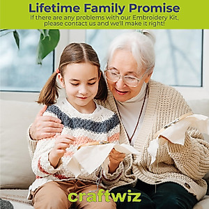 Craftwiz 4 Set Starter Embroidery Kit for Beginners Adults and Teens with Simple Embroidery Patterns, Beginner Embroidery Kit for Adults, Learn to Embroider 29 Stitches with Hand Embroidery Kit