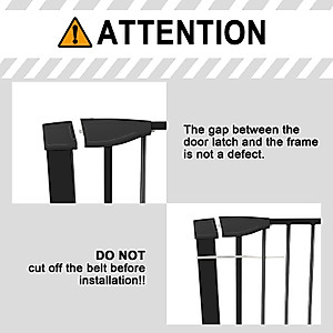 SYCYH Baby Gate for Stairs and Doorways 29.93" to 51.5" Extra Wide Safety Baby Gate with Door, Auto-Close Safety Pet Dog Gates for The House