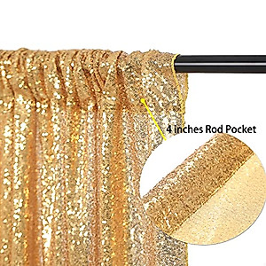Sequin Backdrop Curtain Gold Sparkly Drapes 4 Panels 2ftx8ft Wedding Ceremony Backdrop Glitter Shimmer Fabric Backdrop Background