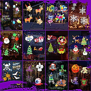 Christmas Lights,InPoTo 12 Patterns Christmas Projector Lights with Red and Green dot , Waterproof Decoration Lights for Celebration Halloween,Christmas,New Year ,Birthday and Party Use