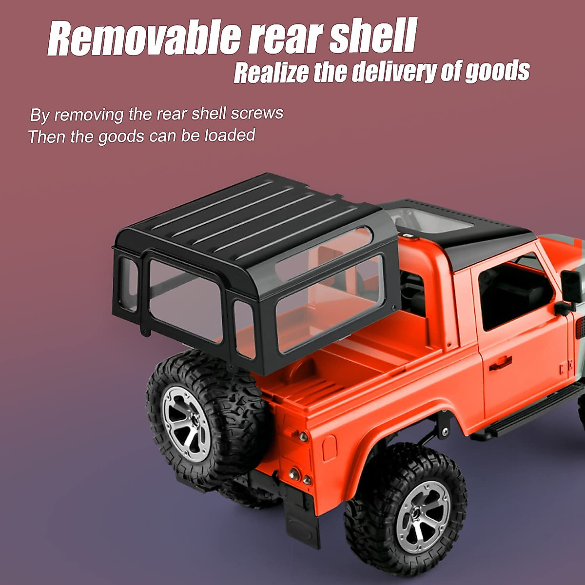 Adepe 1/10 Scale Large Size Rc Car - 2.4GHZ Full Scale Throttle Remote Control Vehicle - 4WD All Terrain Crawler Climbing RC Truck - Hobby Toy Cars for Adult & Kids, RTR