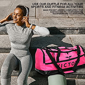 Victory Martial Arts Large Breathable Duffle Bag for MMA Gear, Boxing Gear, Gym or other Sports (Pink)