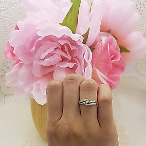 Dazzlingrock Collection 0.20 Carat (Cttw) Round White Diamond Women 3 stone Promise Ring 1/5 CT, 10K White Gold, Size 6.5