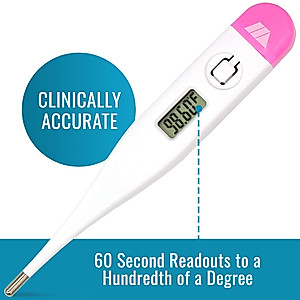 MABIS Digital Basal Body Thermometer for Ovulation Tracking, Fertility, Period Tracking and Natural Family Planning with Beeper and Memory, Oral Use Only