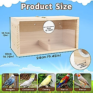 Parrot Breeding Box, Parakeet Nest, Wood Breeding Box for Parrot, Wooden Parrot Houses in Cages for Cockatoo, Parrots, Budgie Finch, Canaries