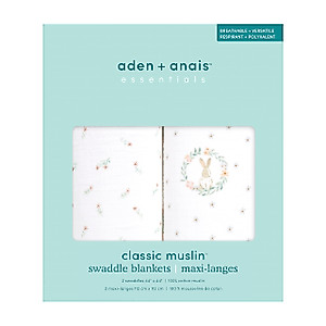 aden + anais Essentials Superman Swaddle Blanket, Muslin Blankets for Girls & Boys, Baby Receiving Swaddles, Ideal Newborn Gifts and Infant Shower Items, Wearable Swaddling Set, 2 Pack, Superman