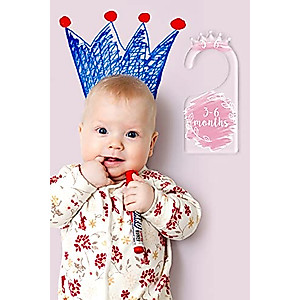 OneDream Baby Closet dividers Hanger separators - Set of 7 Baby Clothes dividers for Closet from Newborn to 24 Months, Acrylic Infant Clothes Divider (Pink)