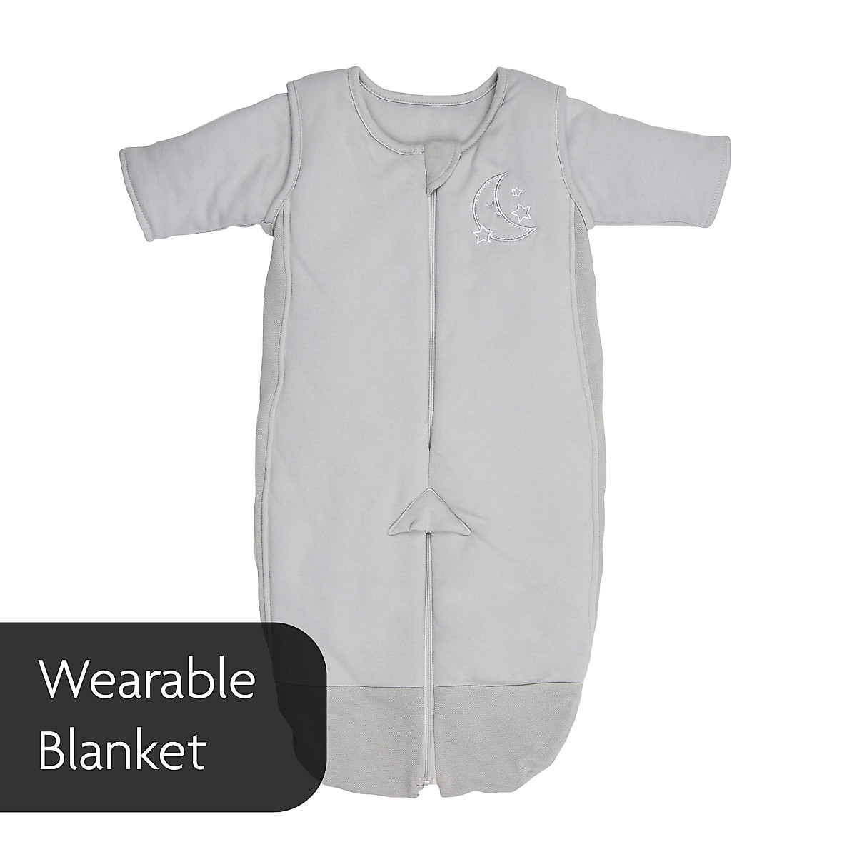 Baby Brezza 3-in-1 Baby Sleepsuit - Unique Swaddle Transition Sleepsuit - Breathable with Mesh Panels - Converts Between Sleepsuit, Wearable Blanket & Sleep Vest, 3-6 Months, Grey