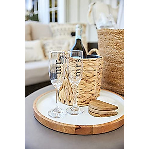 Mud Pie Water Hyacinth Ice Bucket Set, Bucket 8.5" x 7.5" Dia | Scoop 8.75"