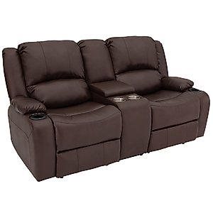 RecPro Charles Collectiom | 70" Powered Doubled Recliner | Suprima Leather (Mahogany)