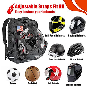 Goldfire Large Capacity Motorcycle Cycling Riding Helmet Backpack Military Helmet Molle Storage Bag ,Waterproof Tactical Backpack for Men