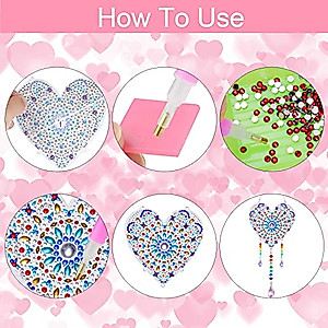 3 Pack Diamond Painting Suncatcher Window Hanging Ornament Crystal Window Garden Decor DIY Kits for Beginners Adult Kids -Tree, Moon, Heart