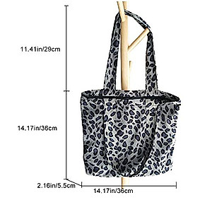 Leopard Tote Bag With Zipper Cheetah Gifts For Women Fuzzy Tote Bags For Beach