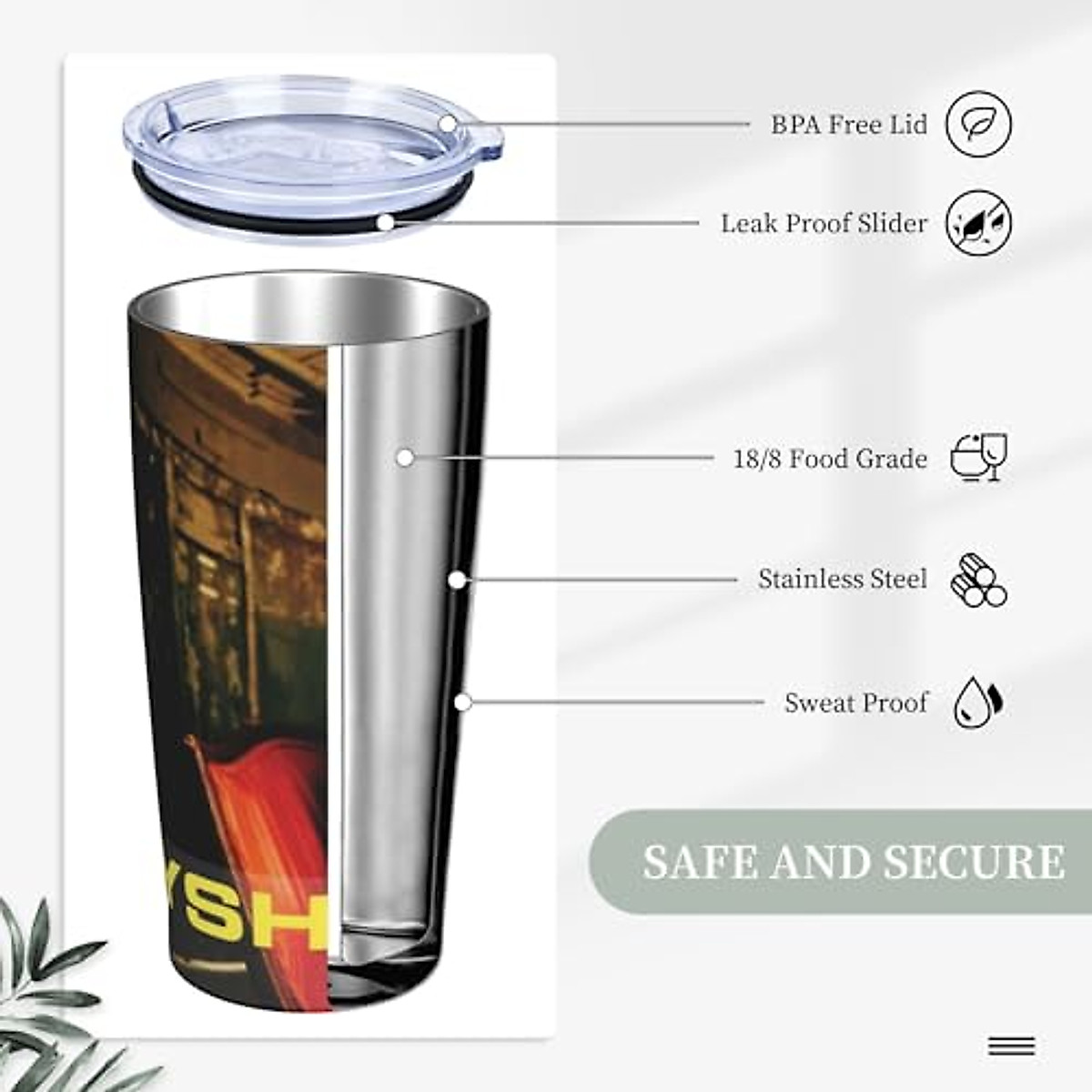 LAZHANG Keyshia Music Cole Stainless Steel Insulated Car Sippy Cup With Lid Travel Mug for Cold Hot 20 oz