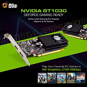BTO RGB Gaming PC Desktop - Intel Core i5 7th Gen, 16GB DDR4 Ram, 256GB SSD + 1TB HDD, NVIDIA GeForce GT 1030 2GB Graphics Card, Windows 10 Pro, Computer Tower for PC Gaming, HDMI (Renewed)