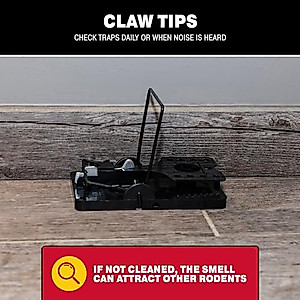 Catchmaster The Claw Quick Set Rat Snap Trap 6-Pk, Mouse Traps Indoor for Home, Reusable Rodent Killer for House, Outdoor Critter Catcher, Eco Friendly Pest Control for Garage, Basement, & Kitchen