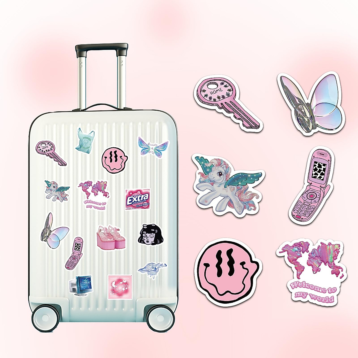 Y2k Retro Aesthetic Stickers, 106pcs Cool 2000s Cyber Trend Stickers, Vinyl Waterproof Sticker for Laptop, Guitar, Water Bottle, Birthday Gifts for Girls, Kids, Teens