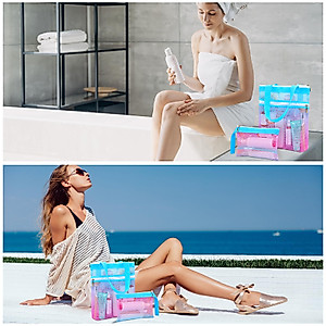 Fiodrimy Mesh Shower Caddy Bag, Portable Shower Bag with Zipper 2pcs Hanging Toiletry and Bath Organizer with Zipper for Travel, Swimming, Gym, Camping, College Dorms, Beach