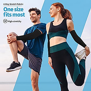 YESLIFE Black UPF 50 Cooling Sports Arm Sleeve for Women, Men & Kid, UV Sun Protection Arm Sleeves for Men & Women - Tattoo Cover Up