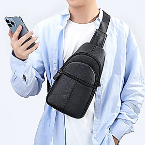 NIUCUNZH Sling Bag Crossbody Bags Shoulder Small Sling Backpack - Genuine Leather, Lightweight & Compact for Travel Everyday