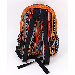 Unique design Mushroom Embroidered Himalaya Hemp Hippie Backpack Festival Backpack Hiking Backpack FAIR TRADE Handmade with Love