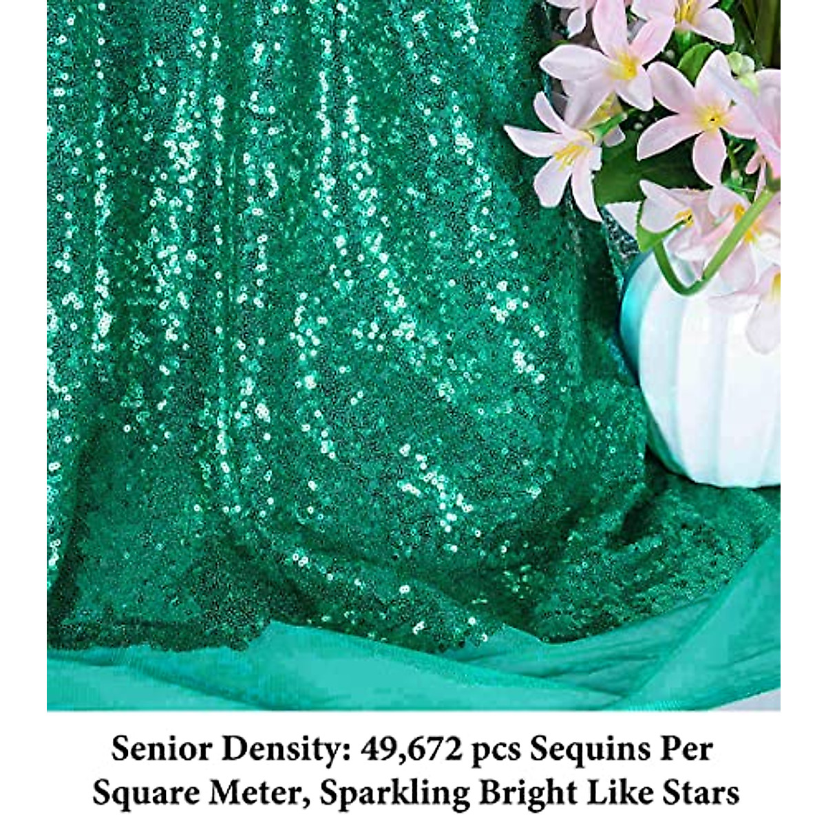 Sequin Fabric by The Yard Sparkly Fabric Green Fabric for Sewing Sequence Material Fabric Little Mermaid Fabric Sequin Fabric Quilting Fabric Flip Sequin Fabric for Wedding Dress
