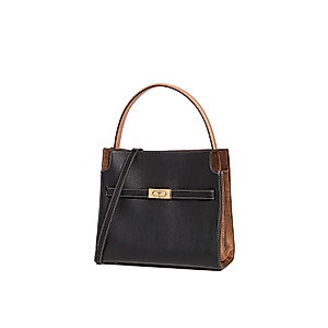 Tory Burch Women's Small Lee Radziwill Double Bag, Black, One Size