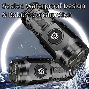 Springmart247 Flashlight, Springmart Mini Flashlight, Spring Mart Flashlight, German Three-Eyed Monster Mini Flash Super Power Flashlight,Thumb Flashlight Mini Flashlights Waterproof (Sliver*2)