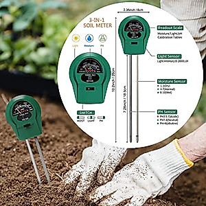 PH Meter, TDS PPM Meter, 3 in 1 Soil PH Tester [Upgraded Version] Moisture Meter Combo, PH/EC Tester Digital Kit for Home Water, Hydroponics, Plants Garden Soil and Aquarium Use